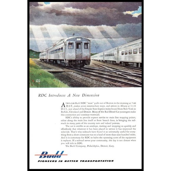 Budd | Art | 953 Budd Transportation Rdc Train Car Vintage Print Ad ...